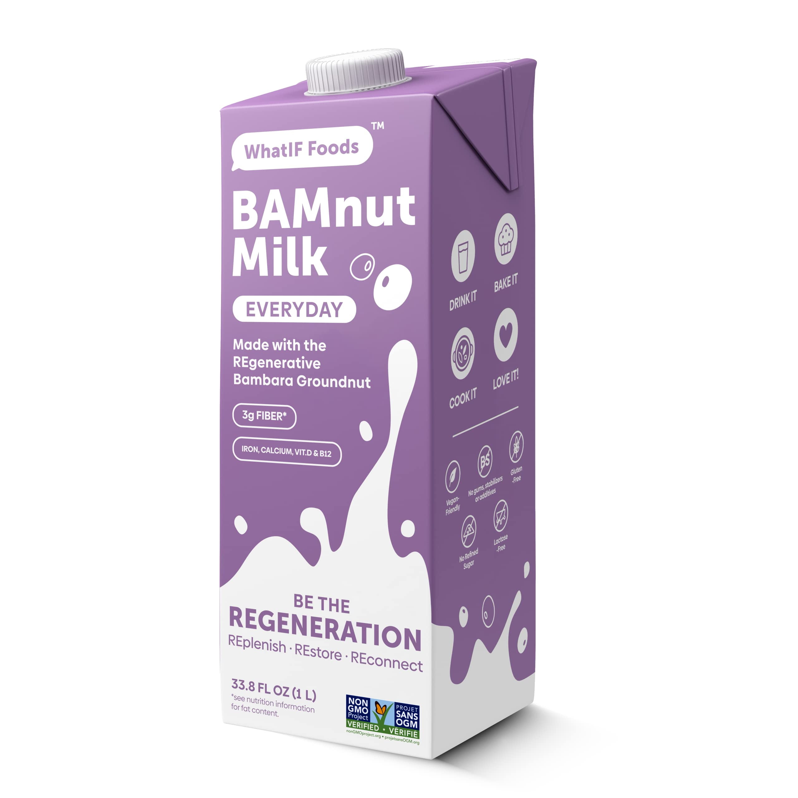Whatif Foods Milk Everyday Bamnut 33.8 fl oz (Pack Of 6) - Walmart.com