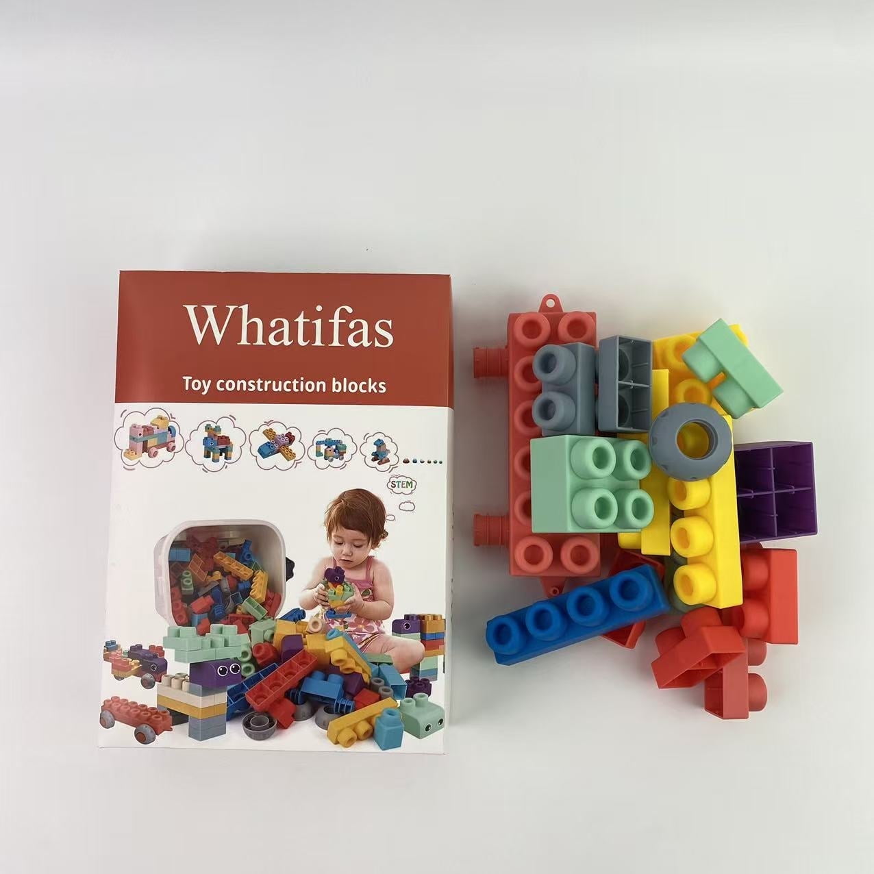 Whatifas Toy construction blocks,Builders Blocks Set, Big Building Bag ...
