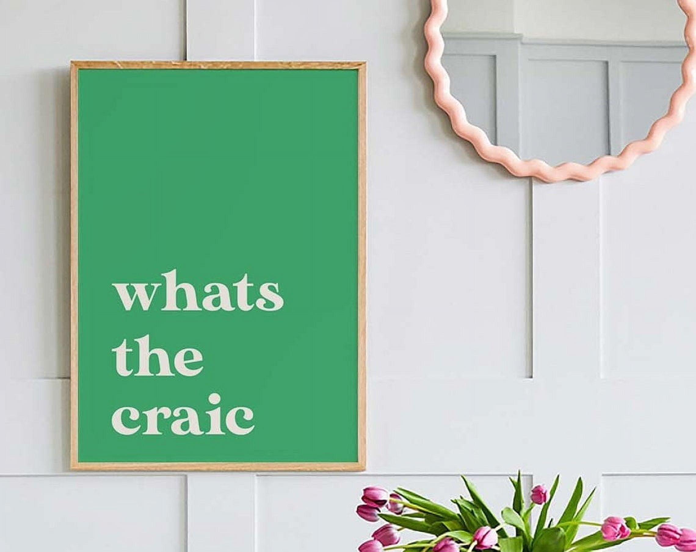 Whats The Craic Print, Art, Irish Saying Wall Art, Green St. Patricks ...