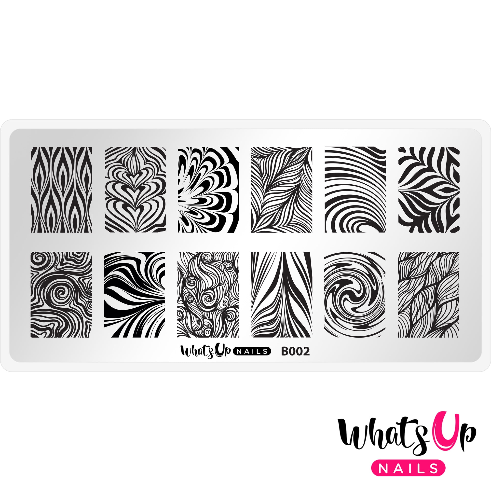 Whats Up Nails B002 Water Marble to Perfection Metal Stamping Plate for ...