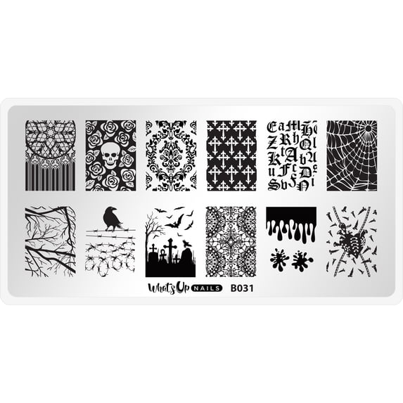 Whats Up Nails B031 Gothic Affection Metal Stamping Plate for Nail Art ...