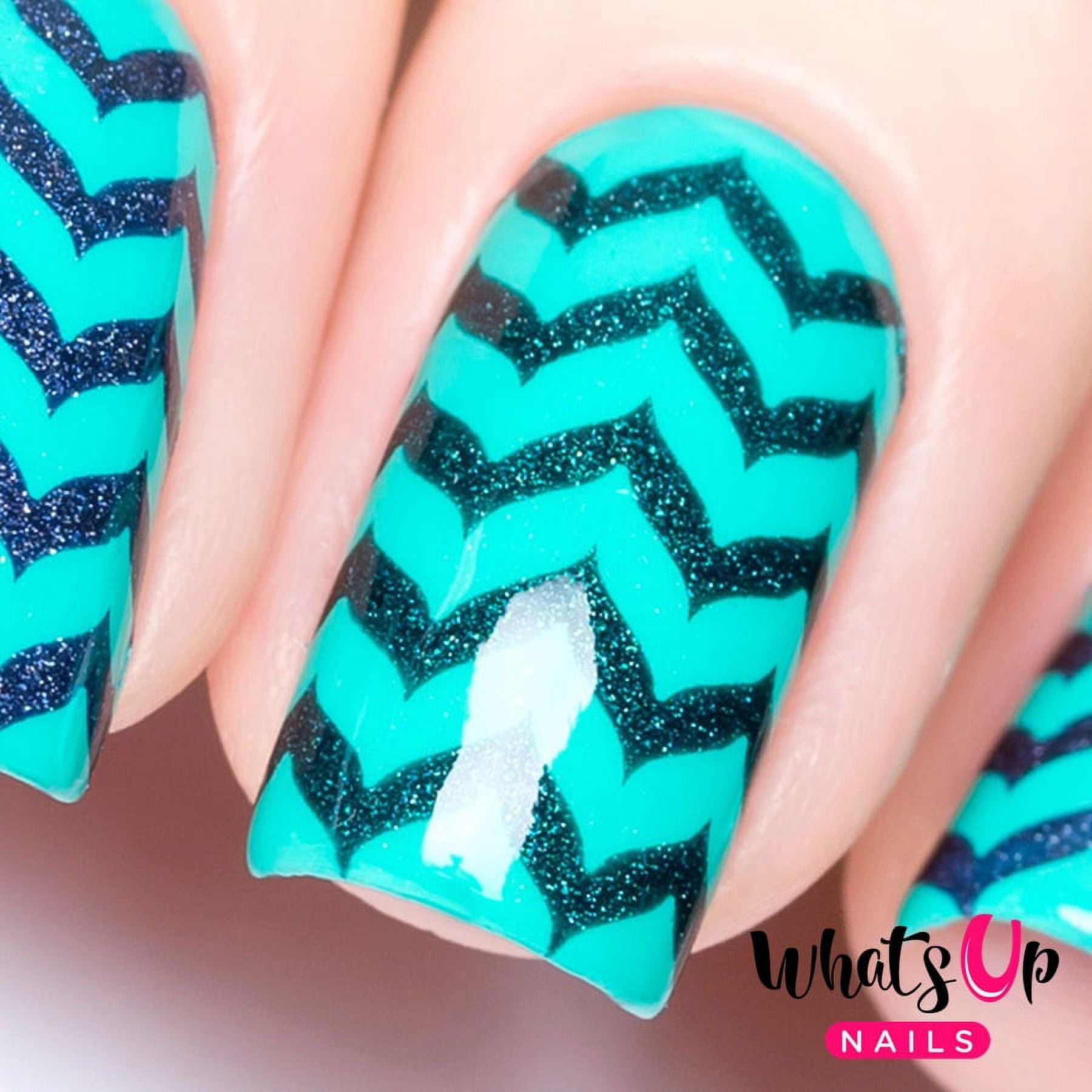 Whats Up Nails Marbled Zig Zag Vinyl Stencils for Nail Art Design ...