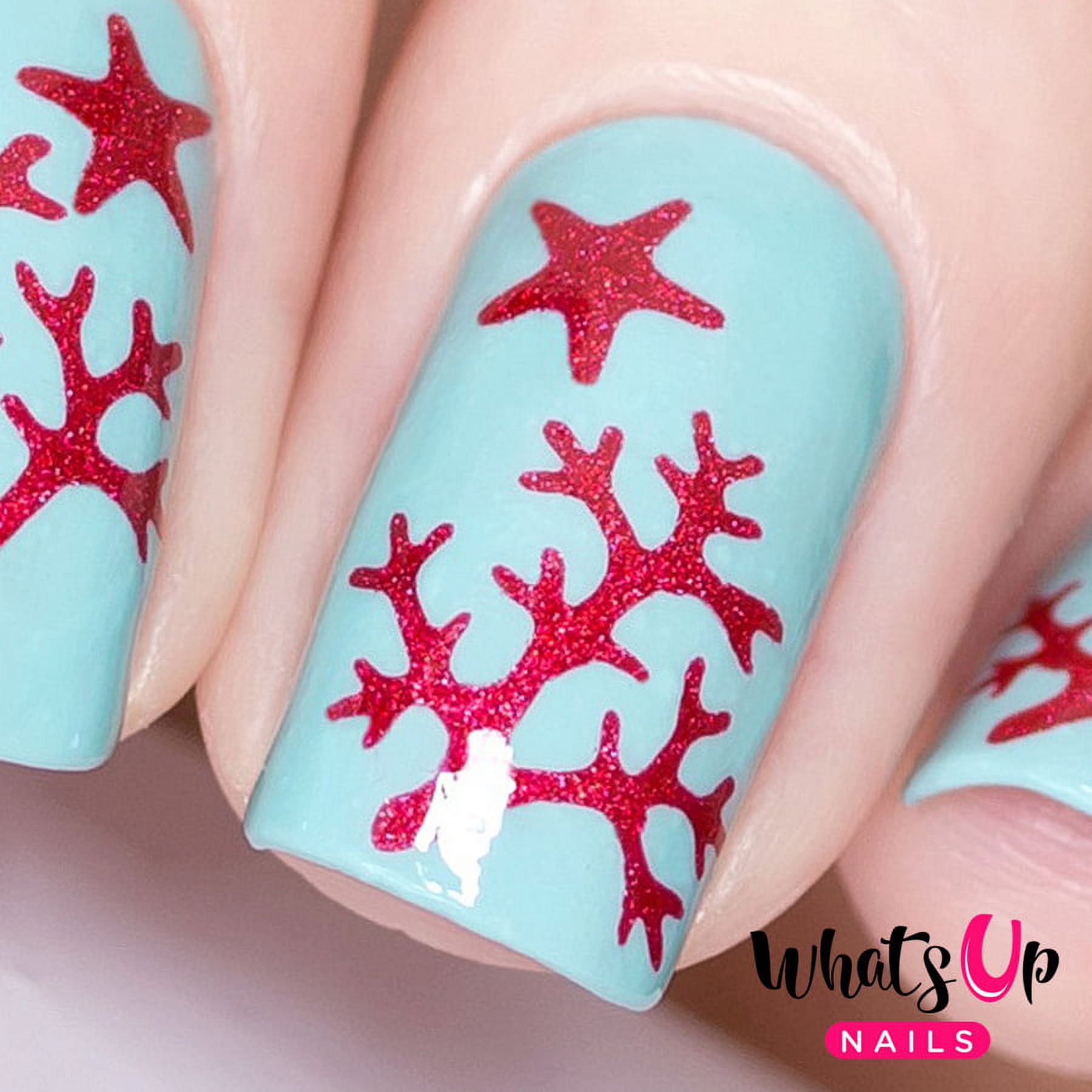 Whats Up Nails Sea Star and Coral Vinyl Stencils for Nail Art Design ...