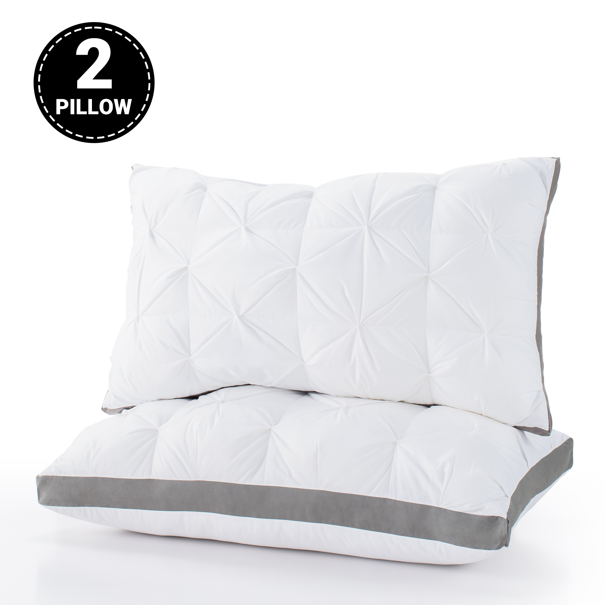 Luxury Natural Down and Feather Bed Pillows 2 Pack - Walmart.com