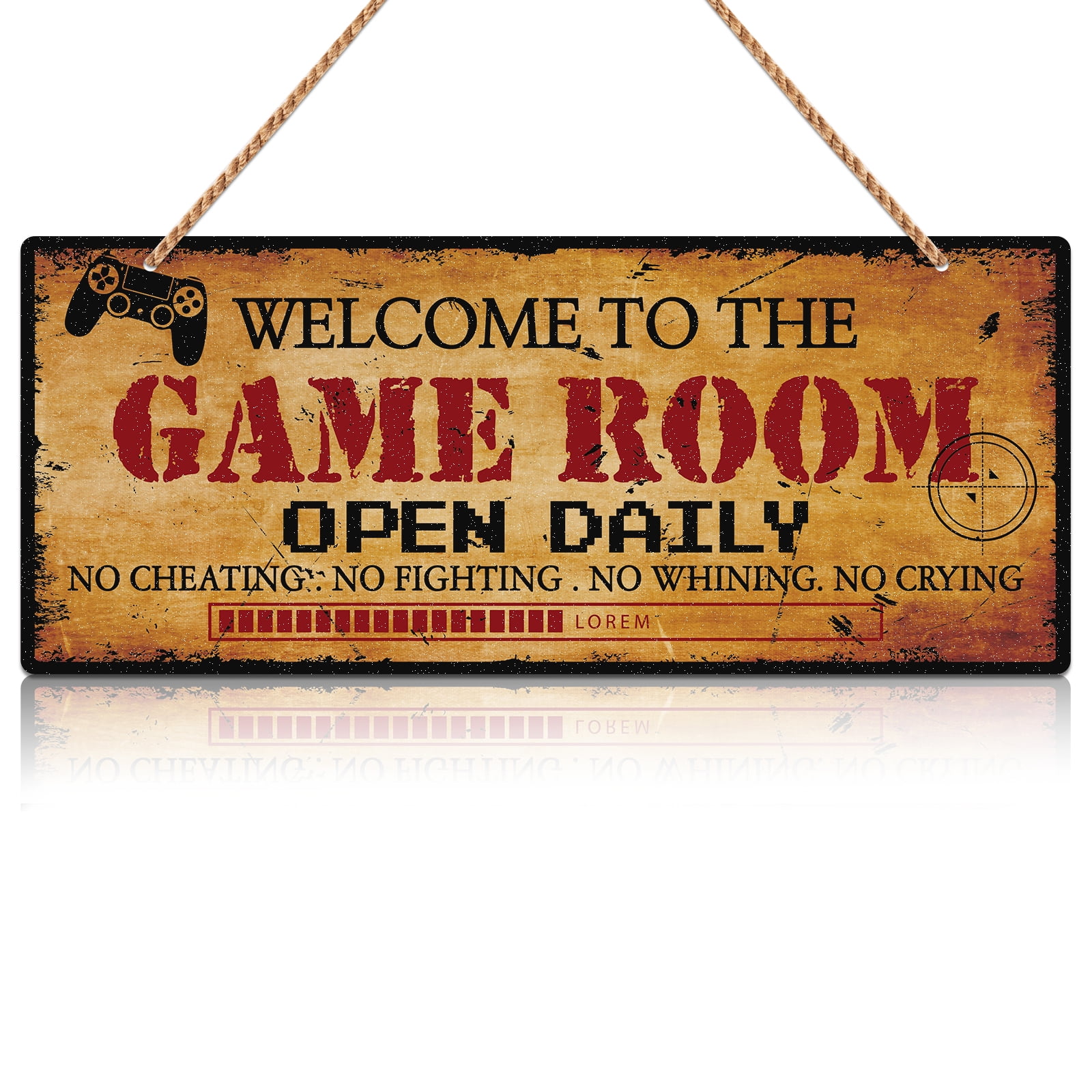 Whatsign Welcome to The Game Room Sign, 6"x14" Vintage Video Game Decor ...