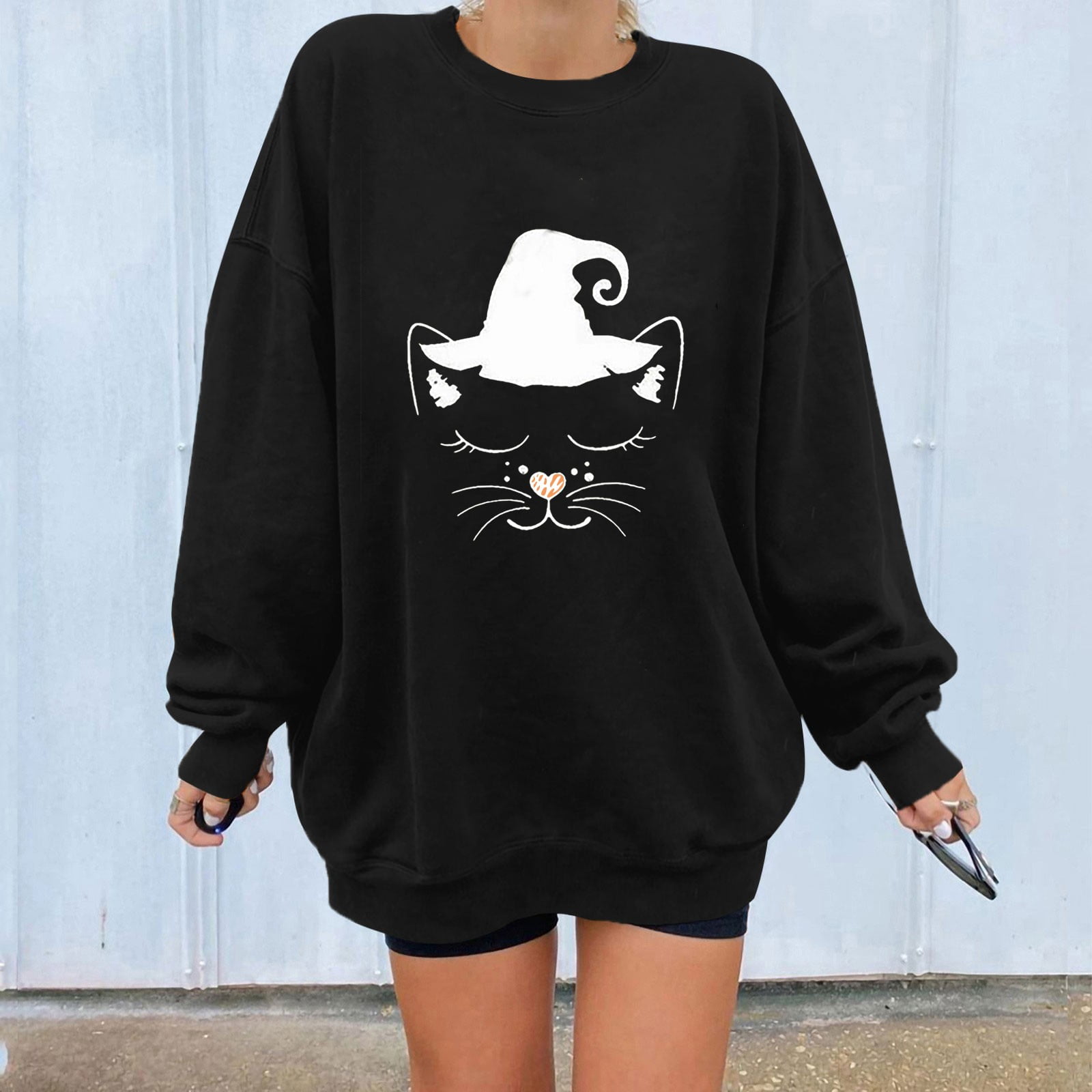Whblf Halloween Tops for Women Long Sleeve Plus Size,Halloween ...
