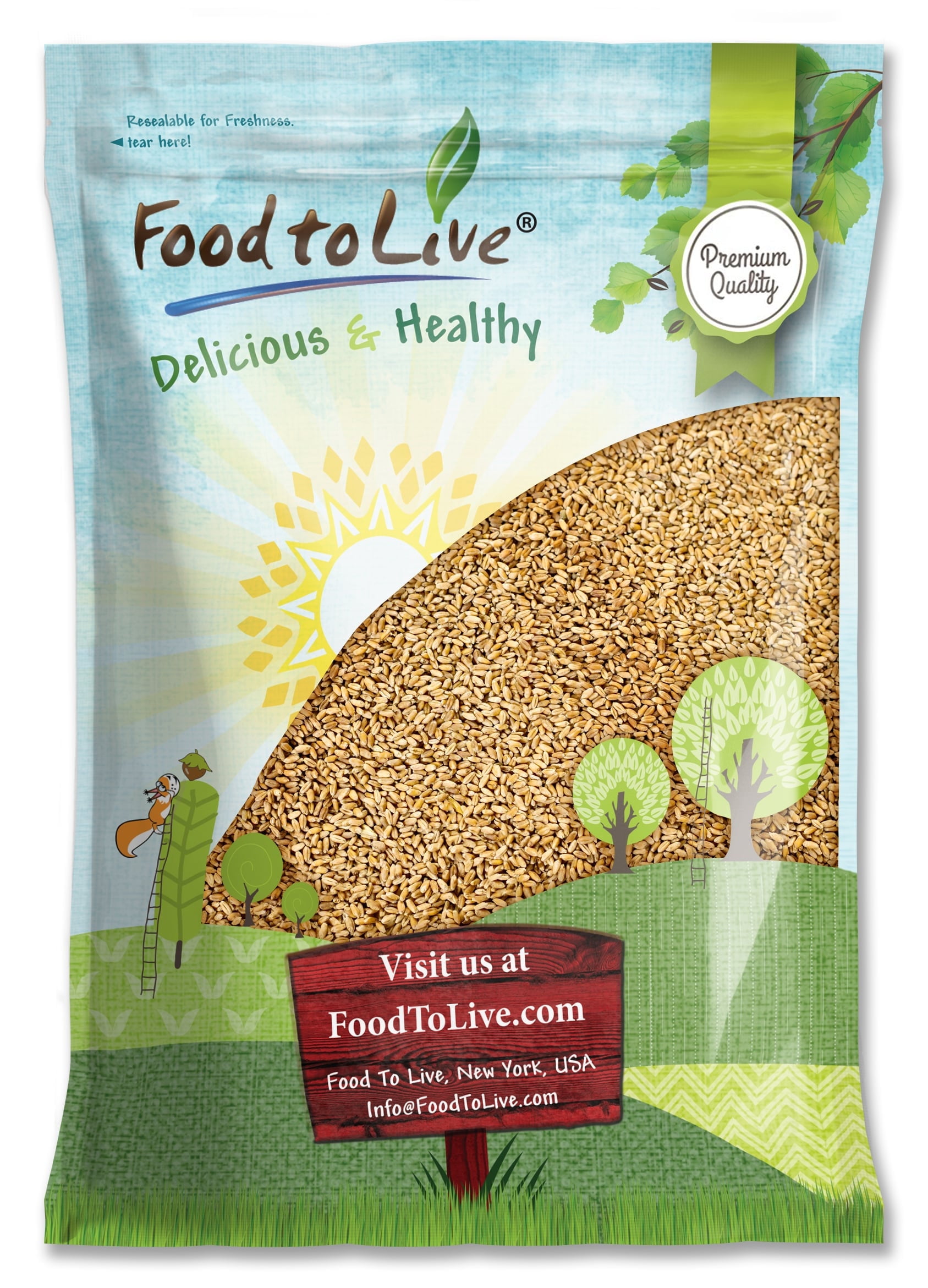 Food to Live Bulk Grains - 15lb Wheat Berries, Kosher, Sproutable, Raw ...
