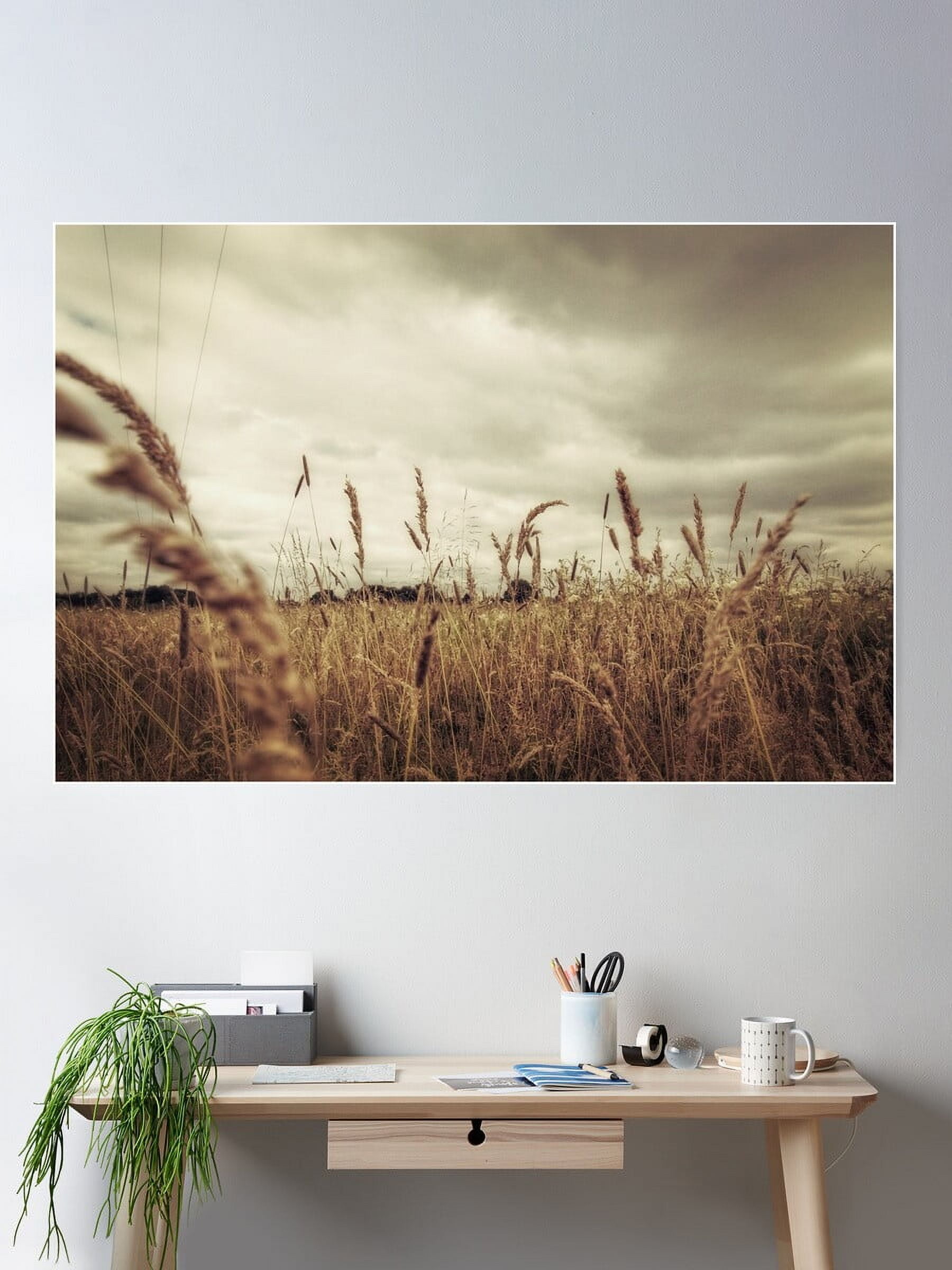 Wheat Field Poster Wall Art, Modern Wall Decor For Living Room Bedroom ...