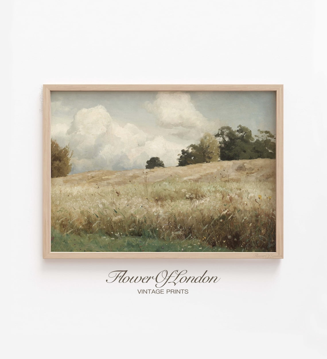 Wheat Field Print Vintage Corn Field Country Muted Neutral, Stretched ...