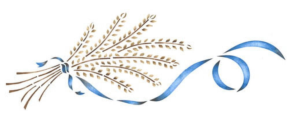 Wheat Sheath with Ribbon Wall Stencil SKU #1094 by Designer Stencils ...