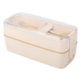 Wheat StLunch Box, Double Layer Leakproof Container with Transparent ...