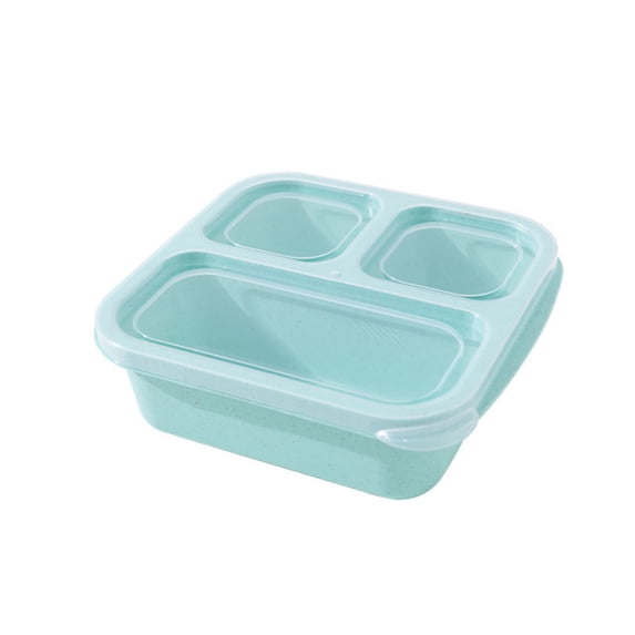 Wheat Straw 3-Compartment Snack Container with Lid,BPA-Free Portable ...