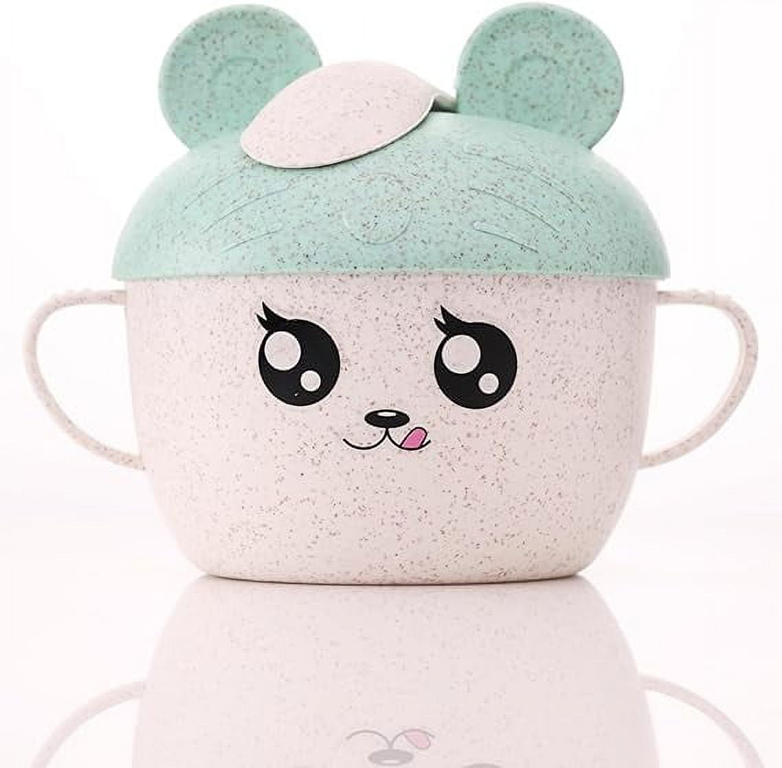 Wheat Straw Bowl with Lid & Spoon - BPA Free - Snack Bowls ...