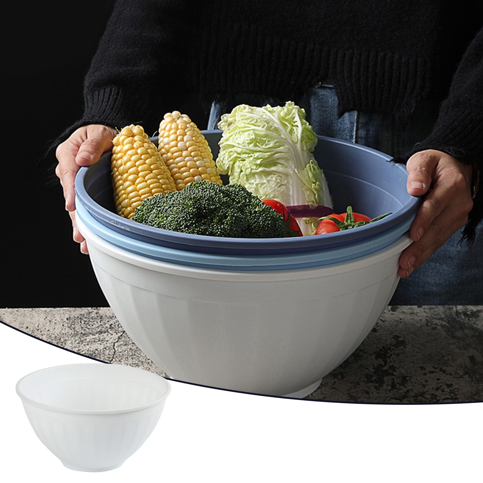 Wheat Straw Bowls, Large Capacity Soup Bowls Unbreakable Serving Bowls ...