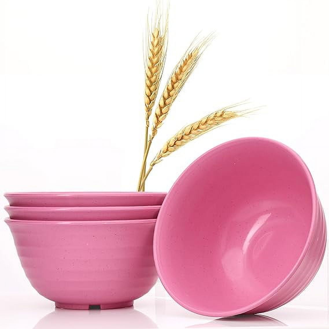 Wheat Straw Bowls Large, Wheat Fiber Set of 4 Lightweight Unbreakable ...