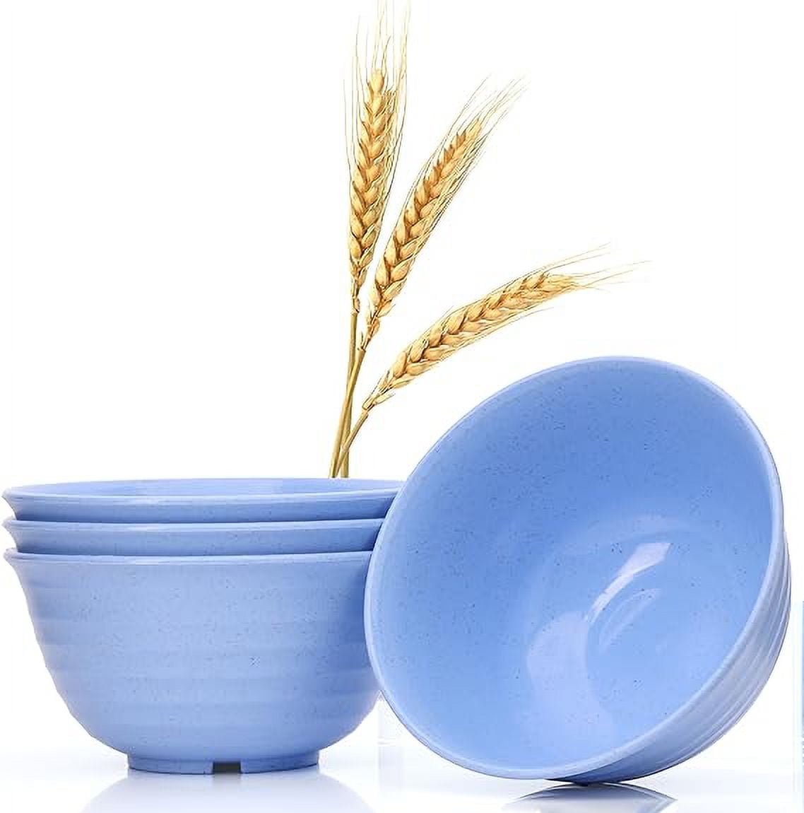 Wheat Straw Bowls Large, Wheat Fiber Set of 4 Lightweight Unbreakable ...