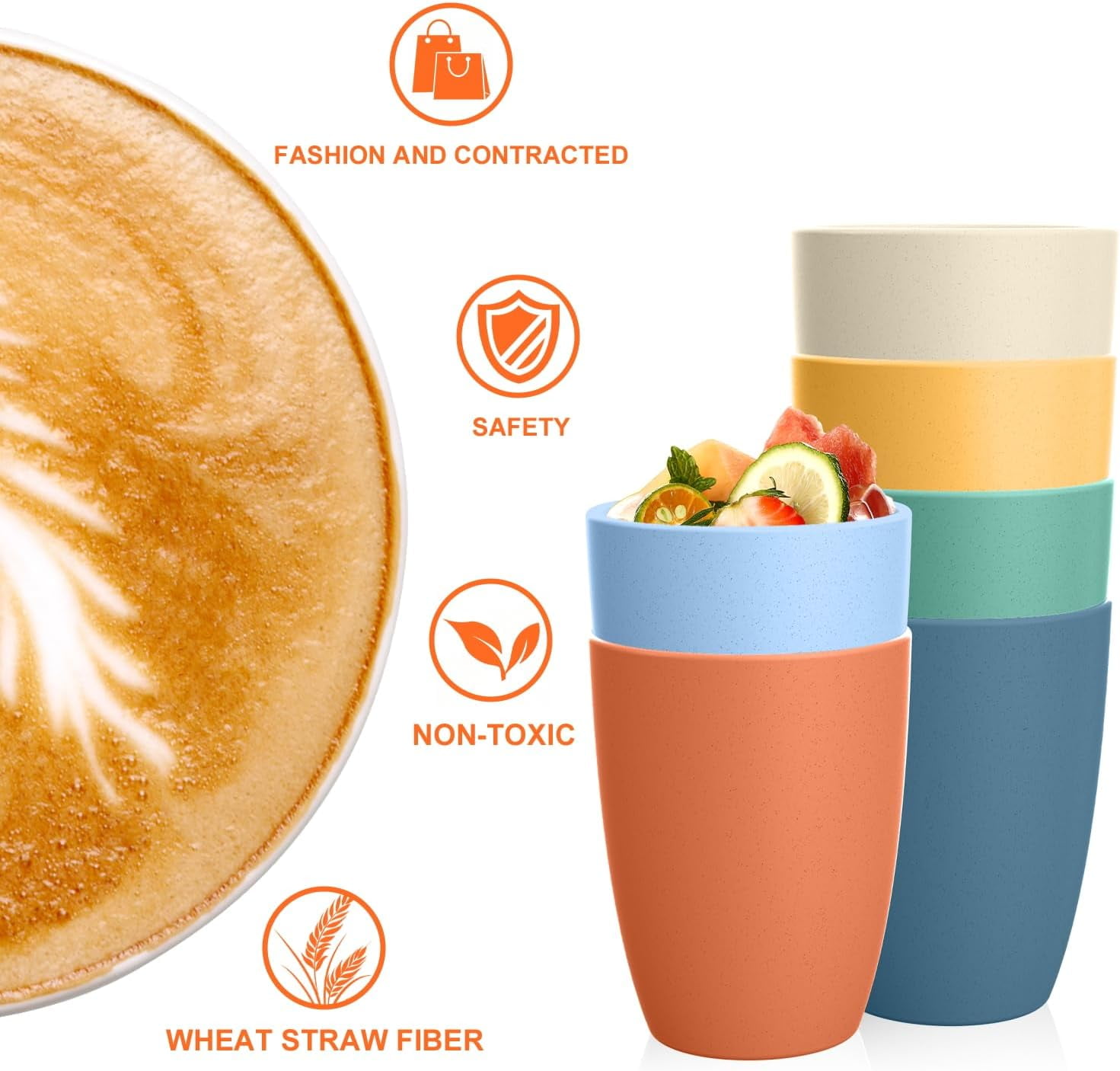 Wheat Straw Cups,Alternatives to Plastic Cups Reusable,Unbreakable ...