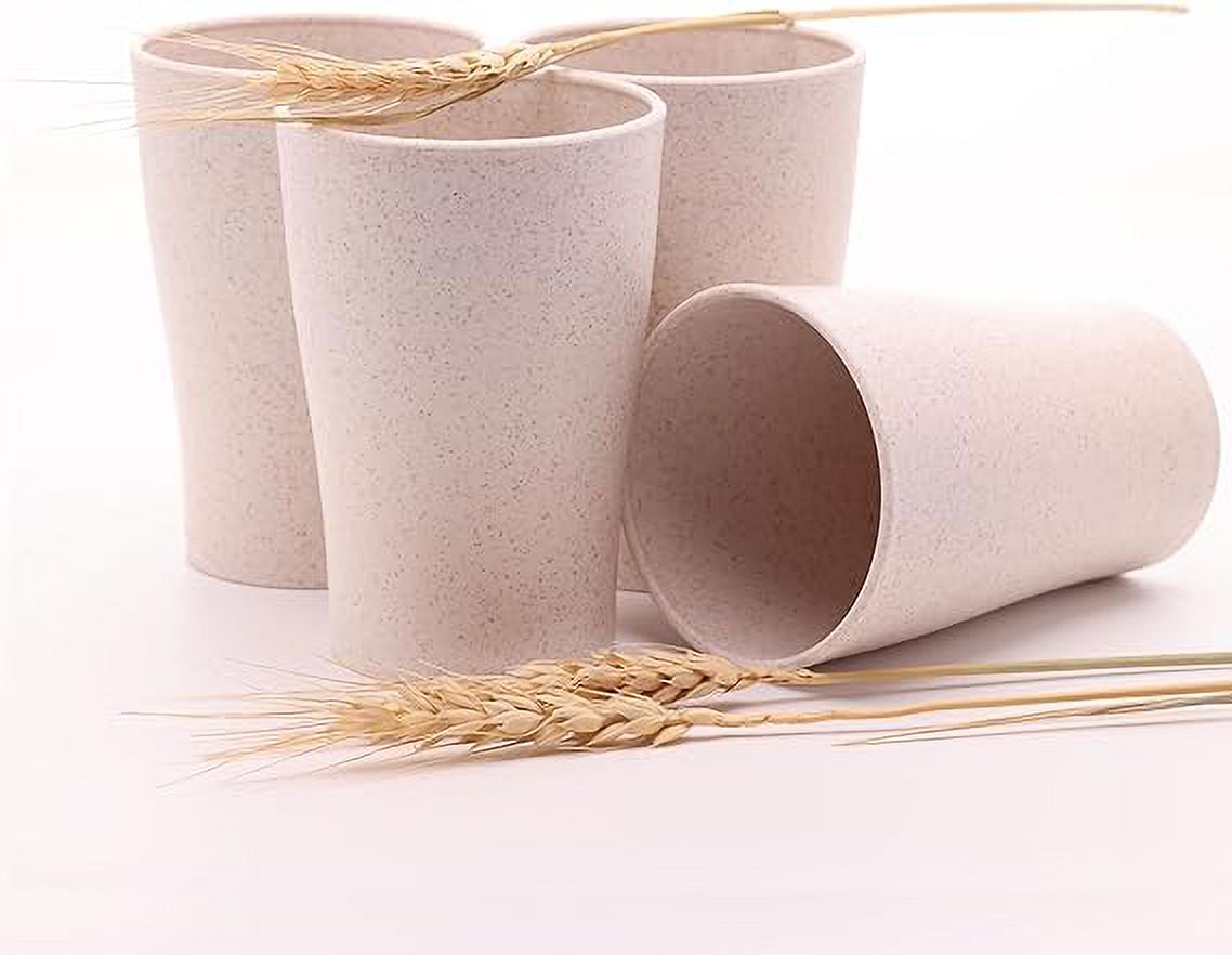 Wheat Straw Cups Set of 4 PCS - Lightweight Wheat Straw Fiber Drinking ...