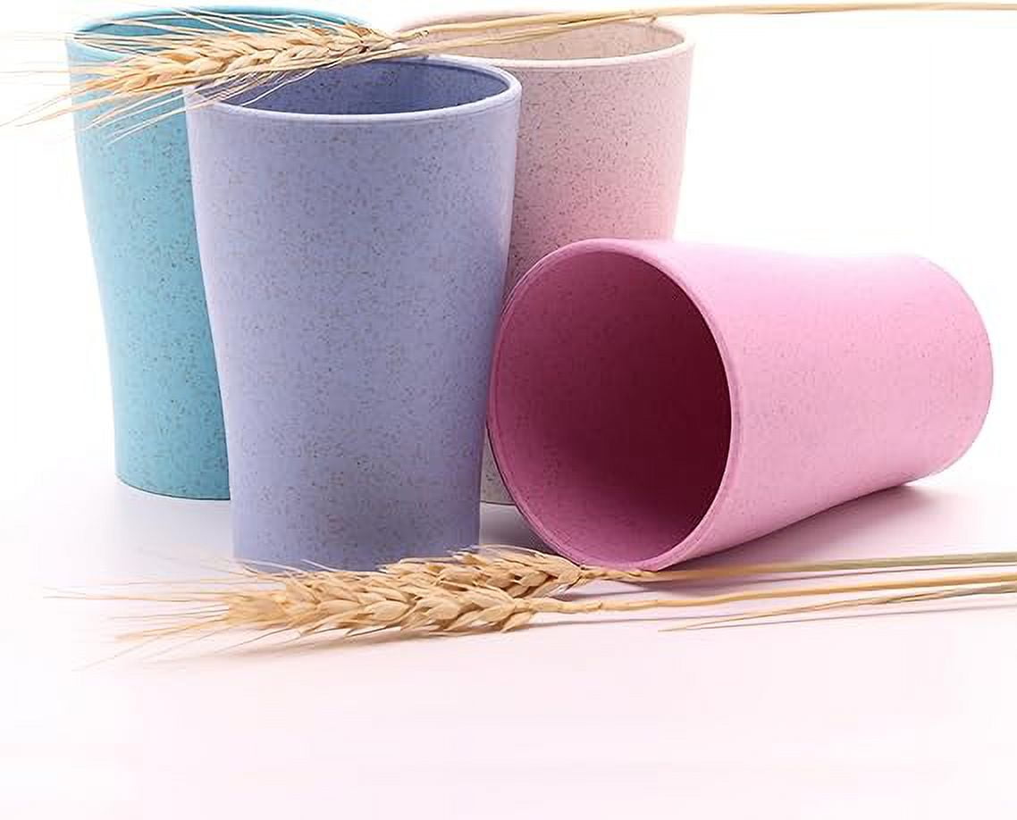 Wheat Straw Cups Set of 4 PCS - Lightweight Wheat Straw Fiber Drinking ...