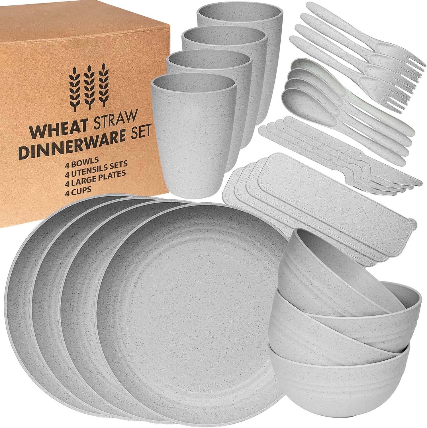 Wheat Straw Dinnerware Sets | Unbreakable Dinnerware Sets | Dishwasher ...