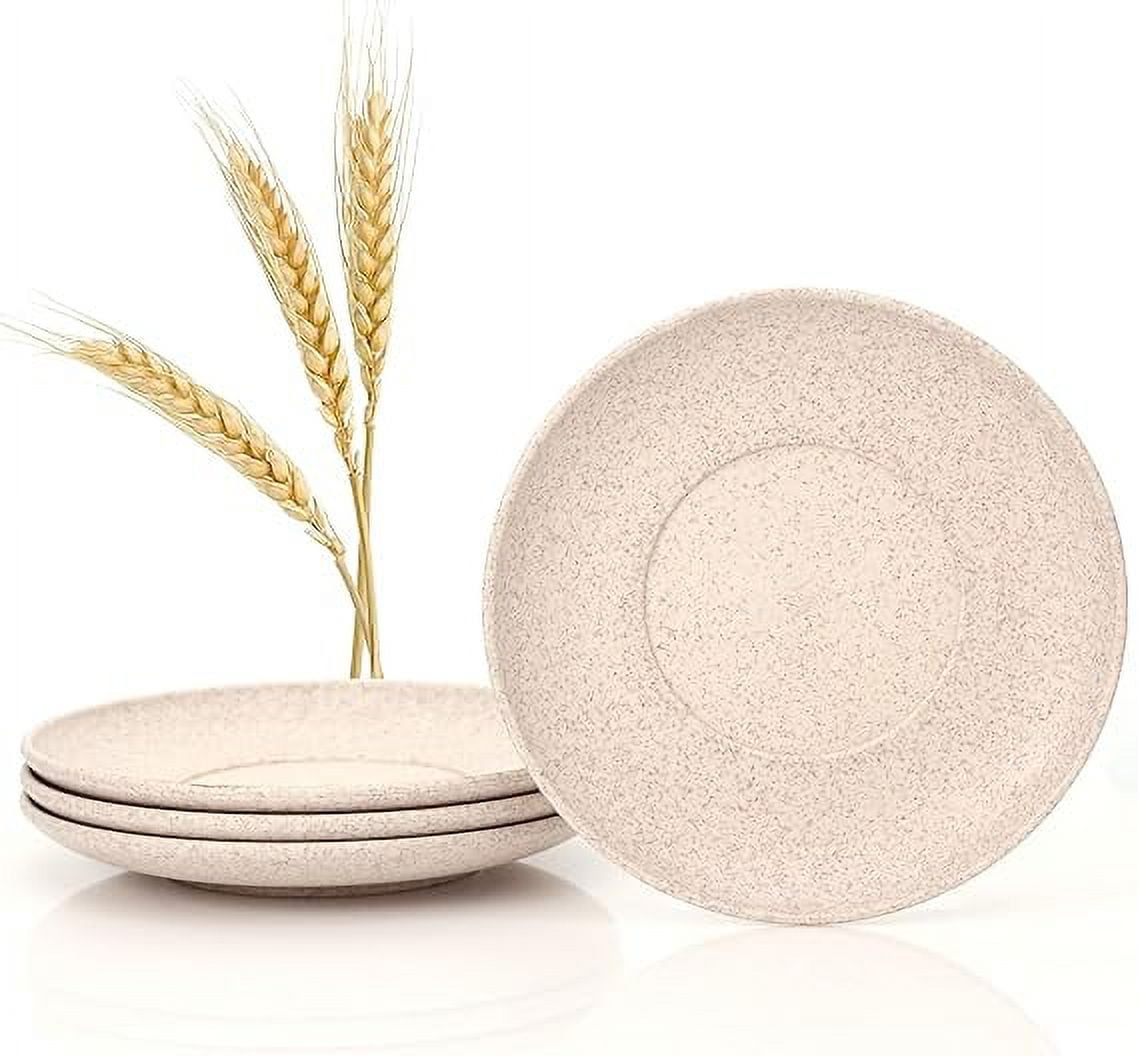 Wheat Straw Plates - Set of 4 - Small Plates 6 inch Lightweight ...
