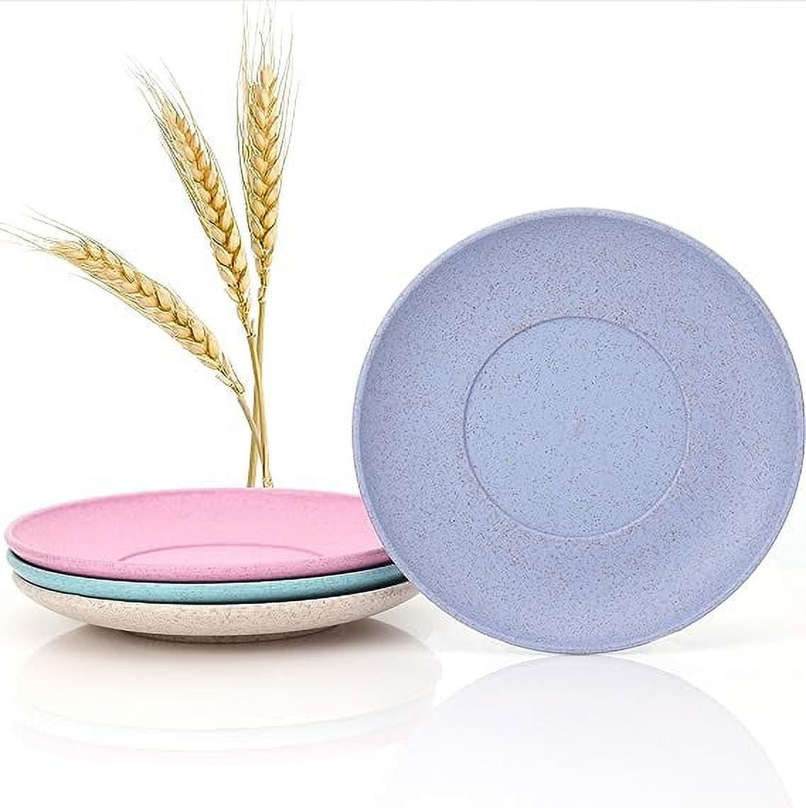Wheat Straw Plates - Set of 4 - Small Plates 6 inch Lightweight ...