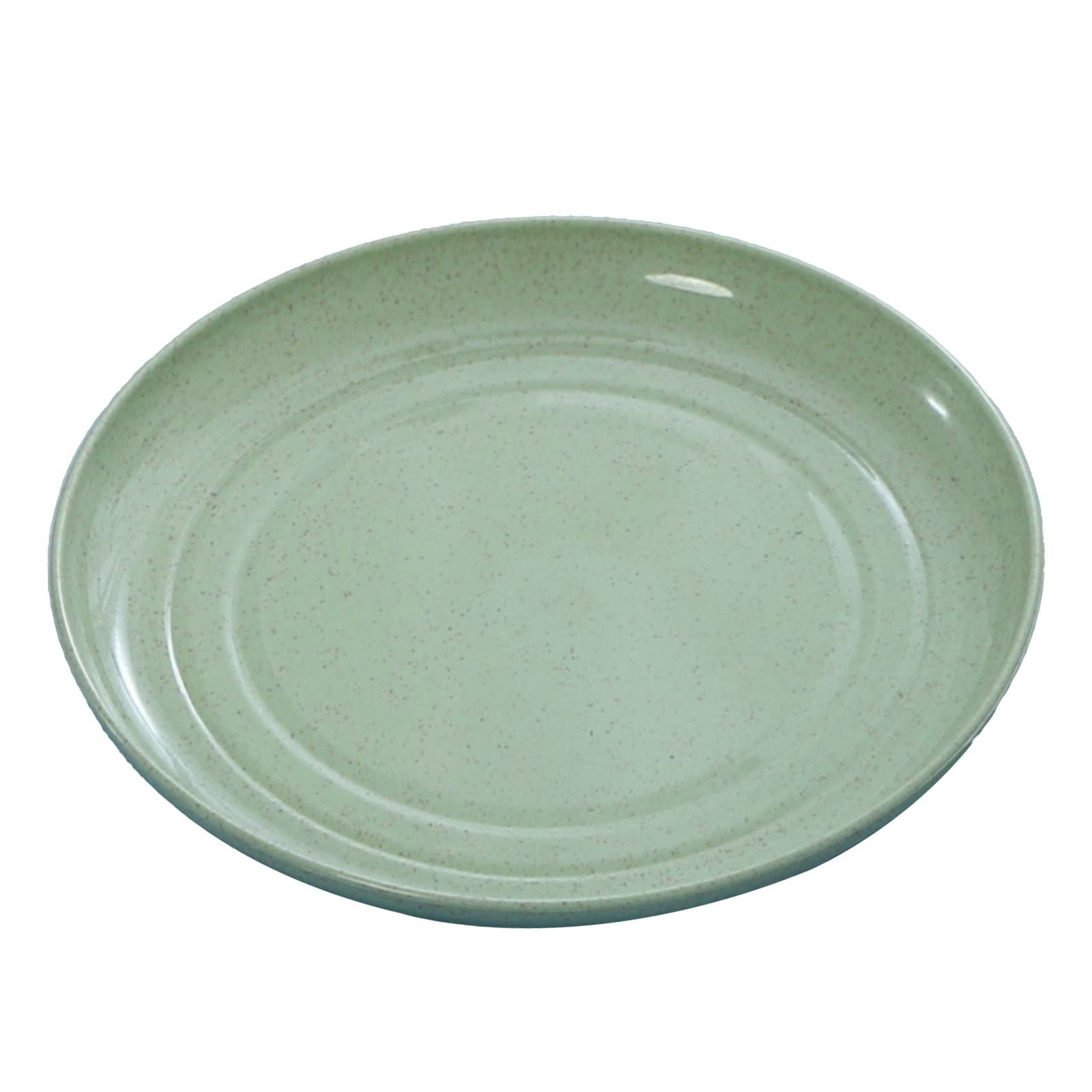 Wheat Straw Round Dish Green Round Snack Plates and Wheat Material ...