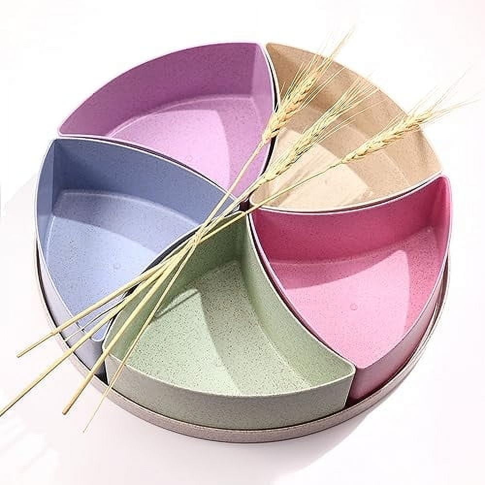 Wheat Straw Serving Tray with Lid – Divided Serving Tray, Food Tray, 11 ...