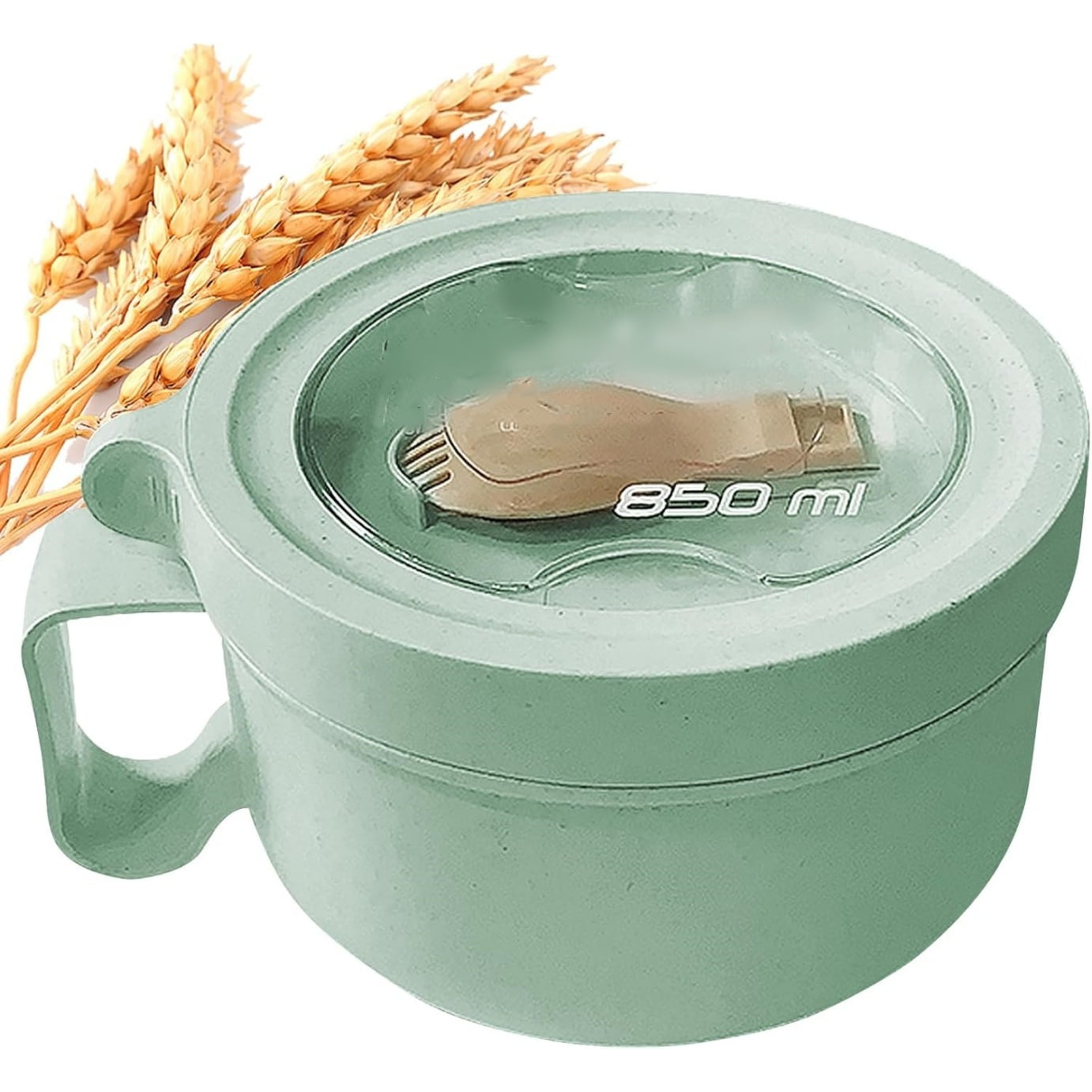 Wheat Straw Soup Bowl,28oz Green Soup Mug Containers with Lid for ...