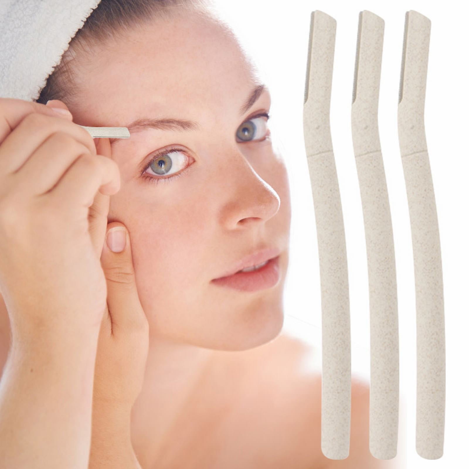 Wheat Straw Stainless Steel Eyebrow Scraper Shaving Tool Set 3pc Beauty ...