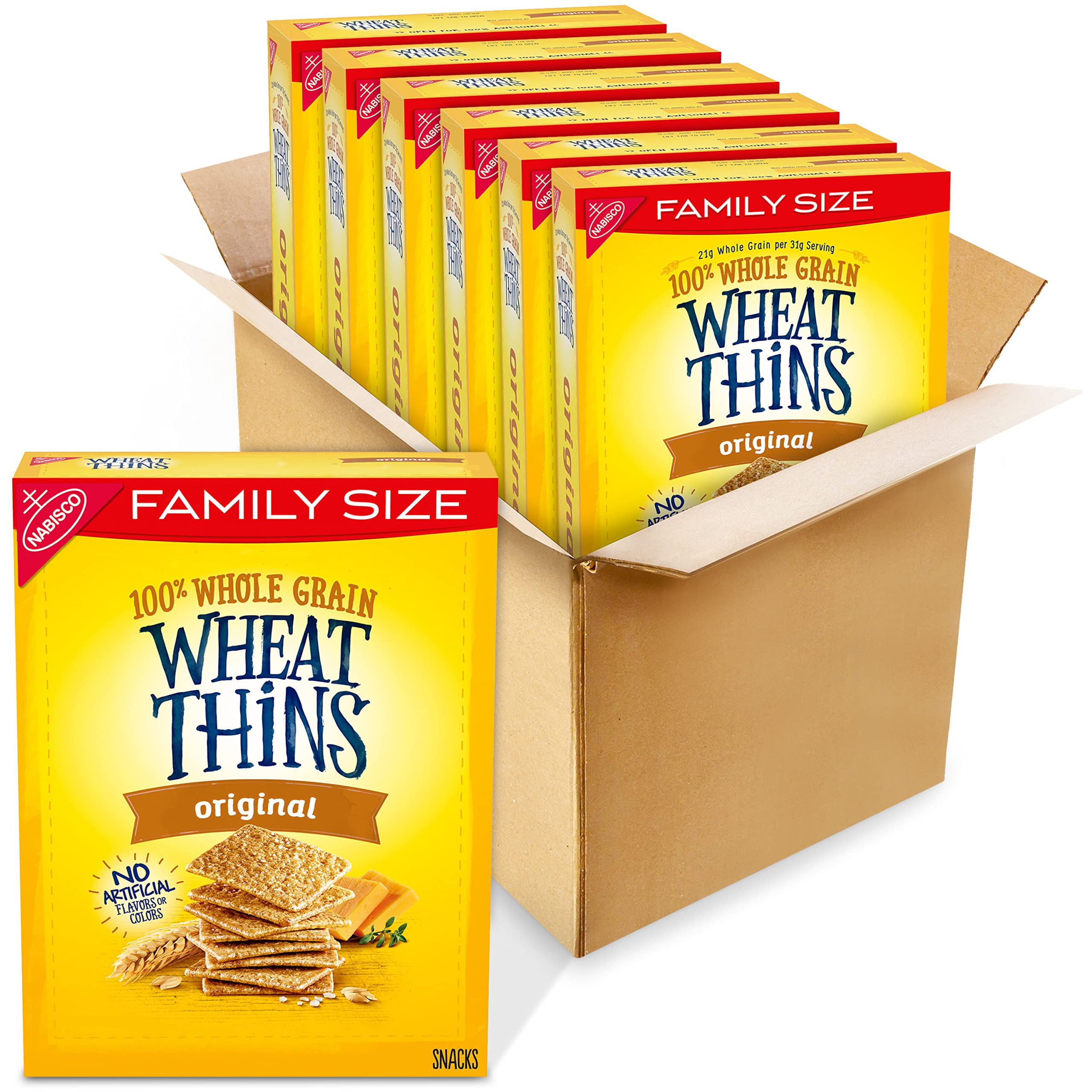 Wheat Thins Original Snacks, SBF3 Whole Grain Wheat Crackers, Bulk ...