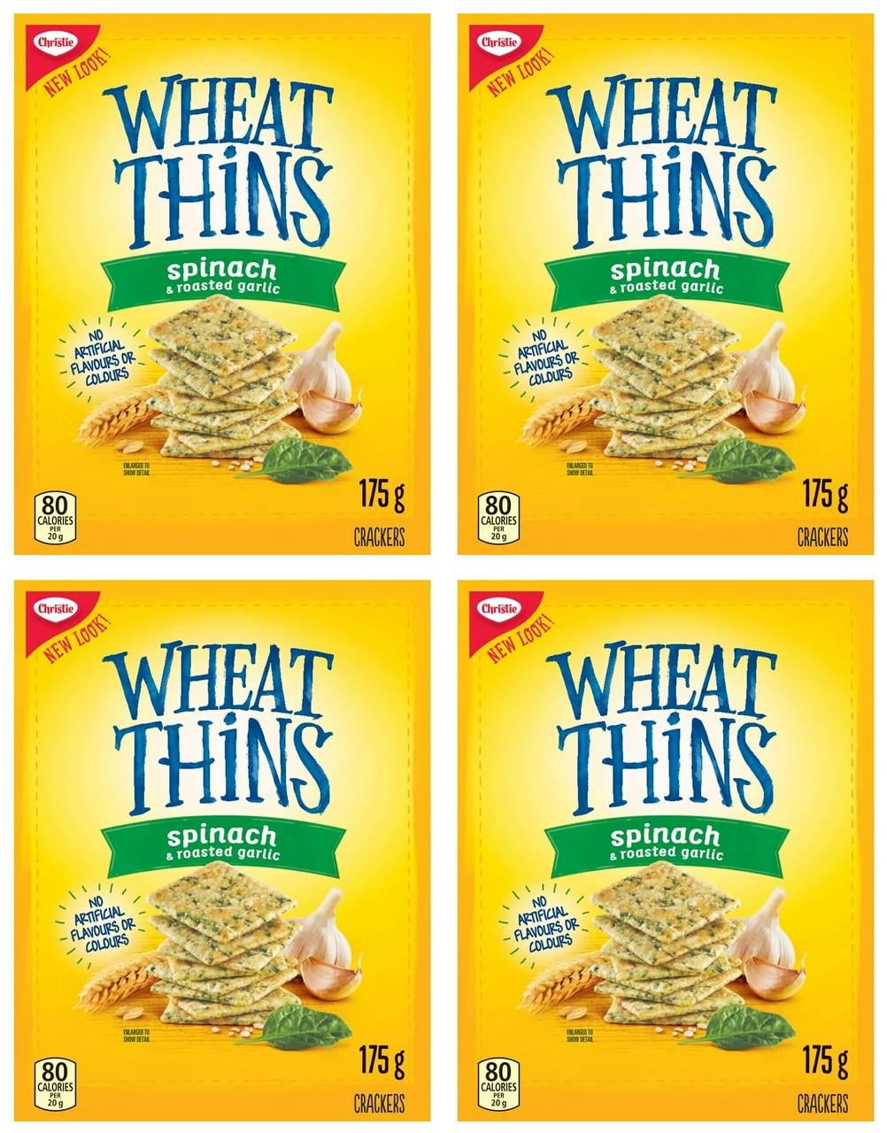 Wheat Thins Spinach and Roasted Garlic Crackers, 175g (4 Pack ...