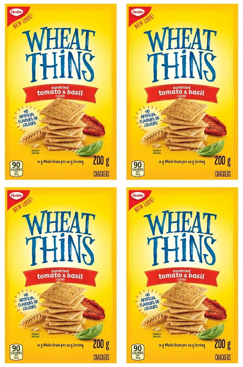Wheat Thins Sundried Tomato and Basil Crackers, 200g (4 Pack) - Walmart.com