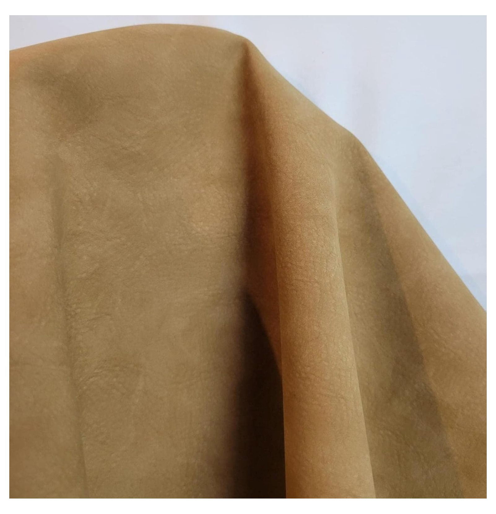 | Wheat Tumbled Nubuck Faux Leather Sheet Thick PU (Peta Approved Vegan ...