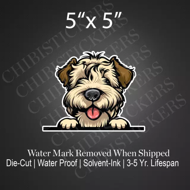 Wheaten Terrier Dog Puppy Pup Peeking Sticker Vinyl Waterproof Phone ...