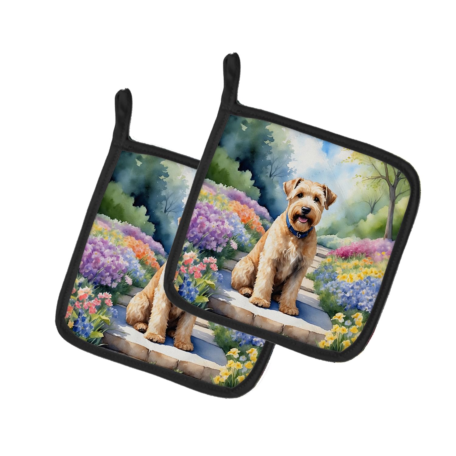 Wheaten Terrier Spring Path Pair of Pot Holders - Walmart.com