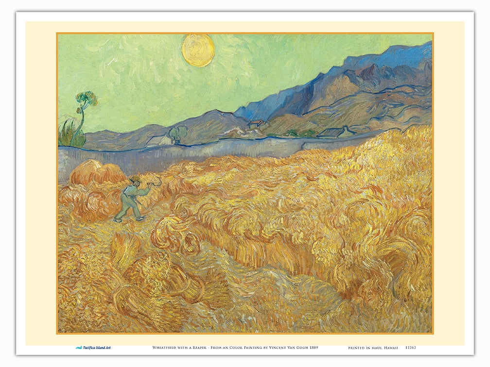 Wheatfield with a Reaper - From an Original Color Painting by Vincent ...