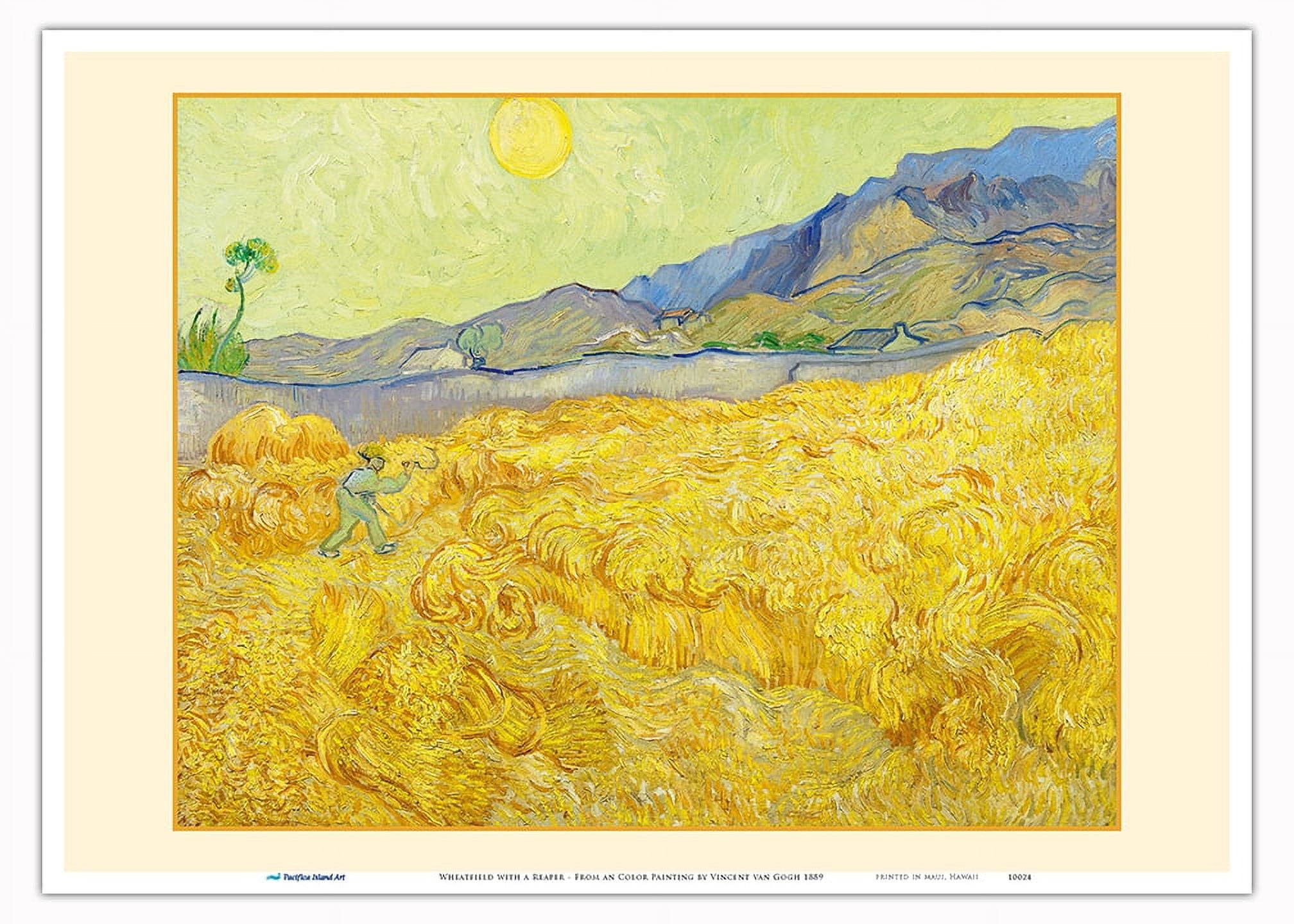 Wheatfield with a Reaper - From an Original Color Painting by Vincent ...