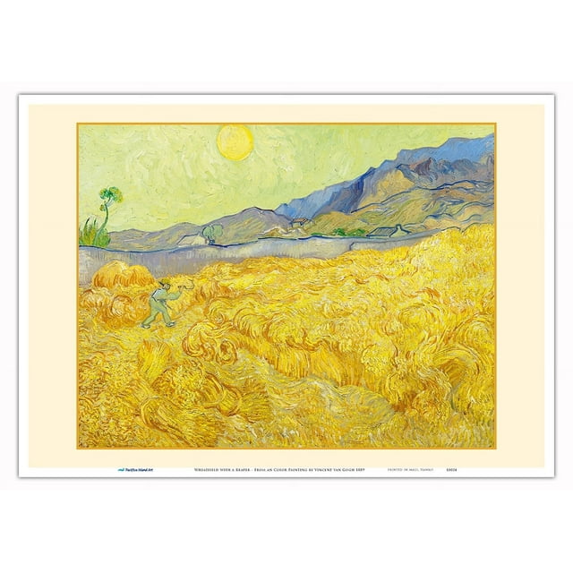 Wheatfield with a Reaper - From an Original Color Painting by Vincent ...
