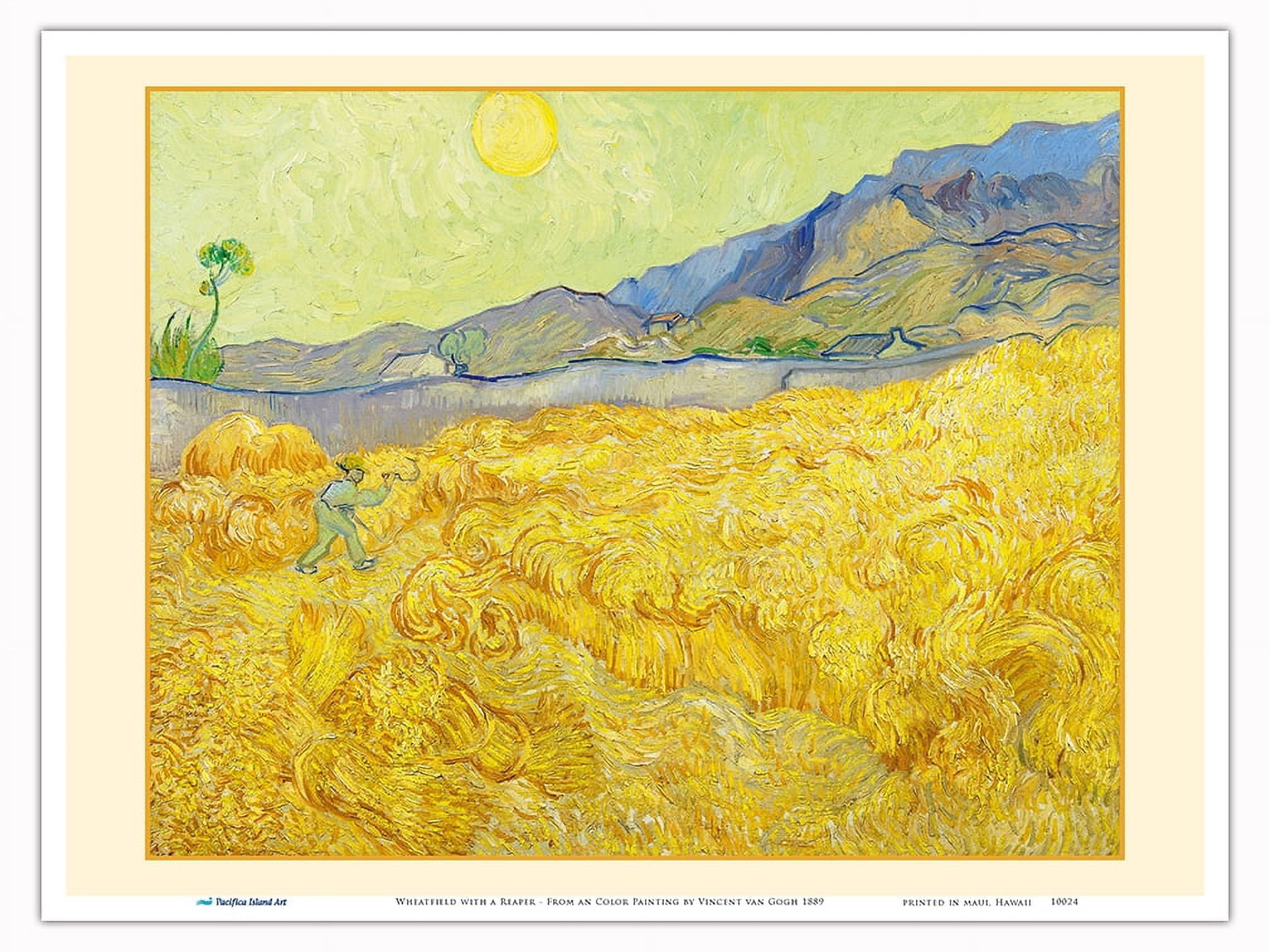 Wheatfield with a Reaper - From an Original Color Painting by Vincent ...