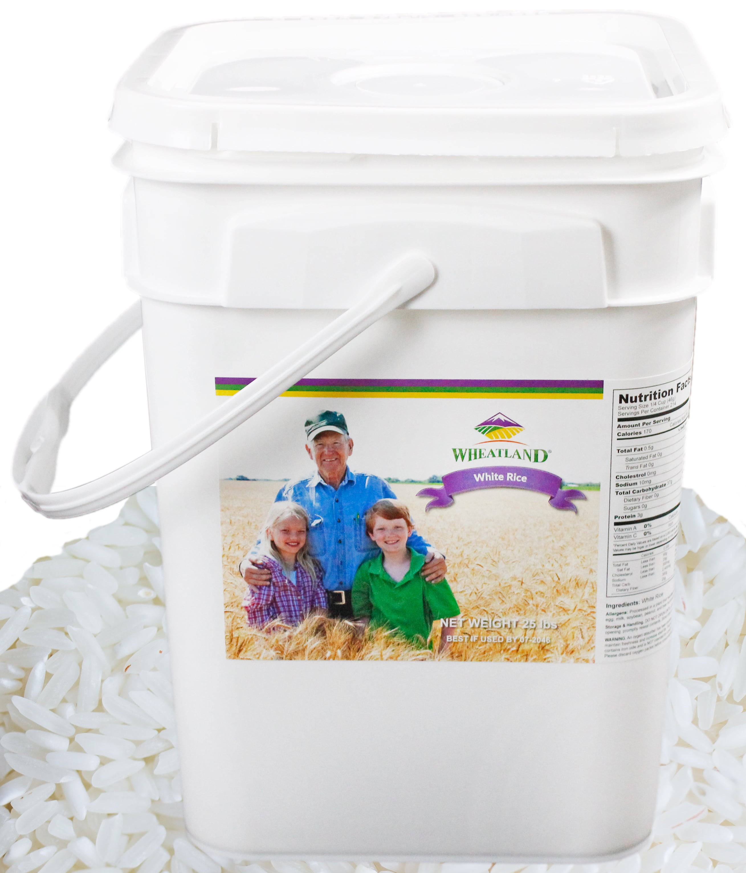 Wheatland Brand Long Grain White Rice | 20lb Grocery Bucket | Emergency ...