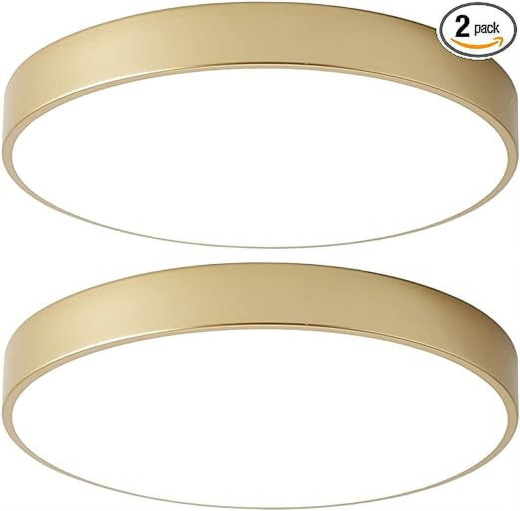 Wheatronic Gold Flush Mount Ceiling Light Fixture LED,24W Bedroom Light ...