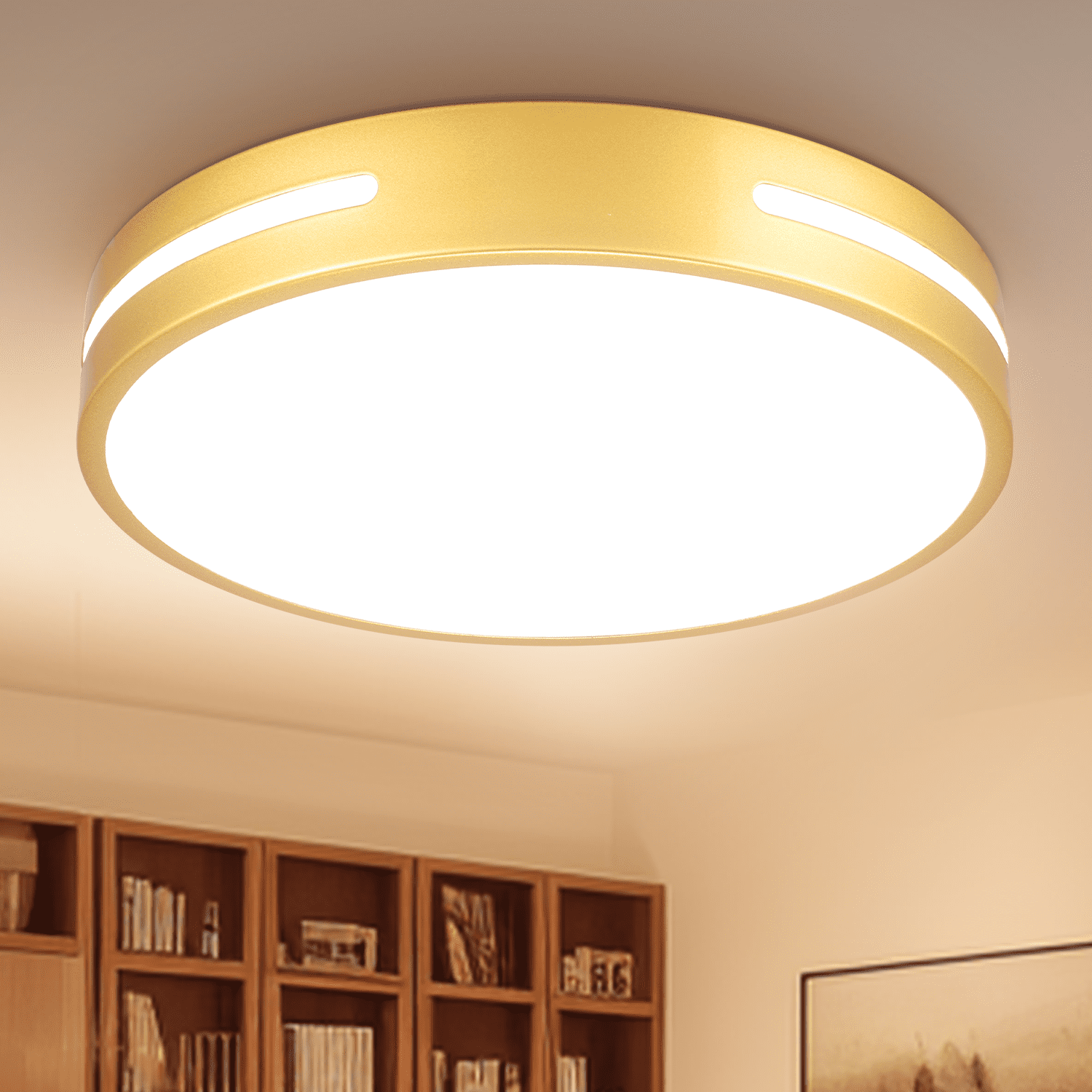 Wheatronic Gold LED Light Fixtures Ceiling Mount, Overhead Flush Mount ...