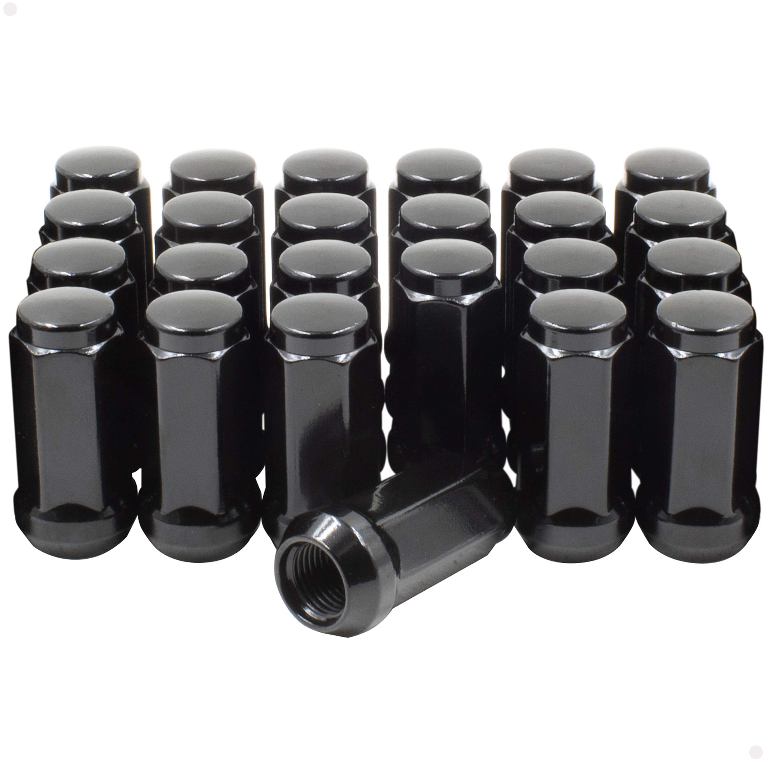 Wheel Accessories Parts Full Set of 24 Lug Nuts14x2.0 Closed End Bulge ...
