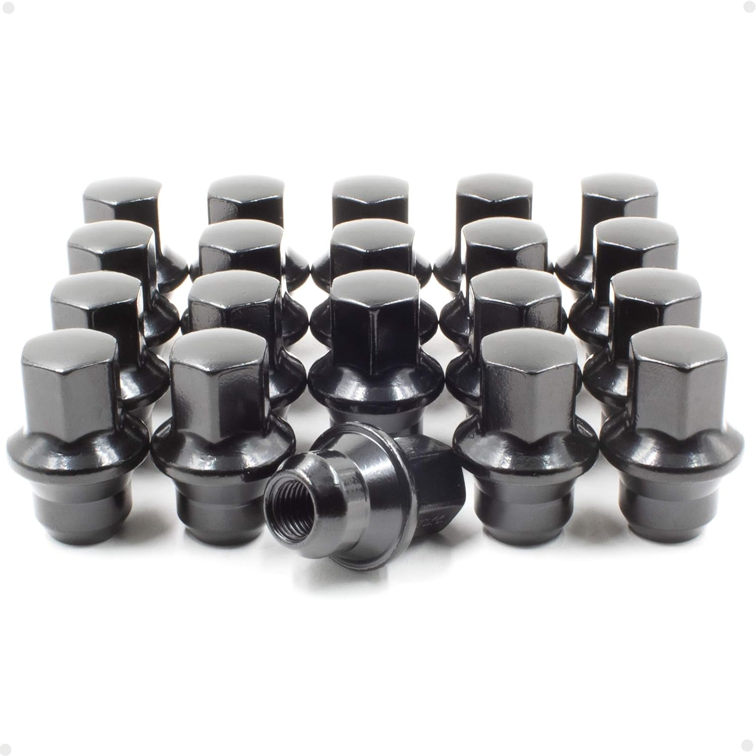 Wheel Accessories Parts Set of 20 Black 12x1.5 Lug Nuts 1.68" Length ...