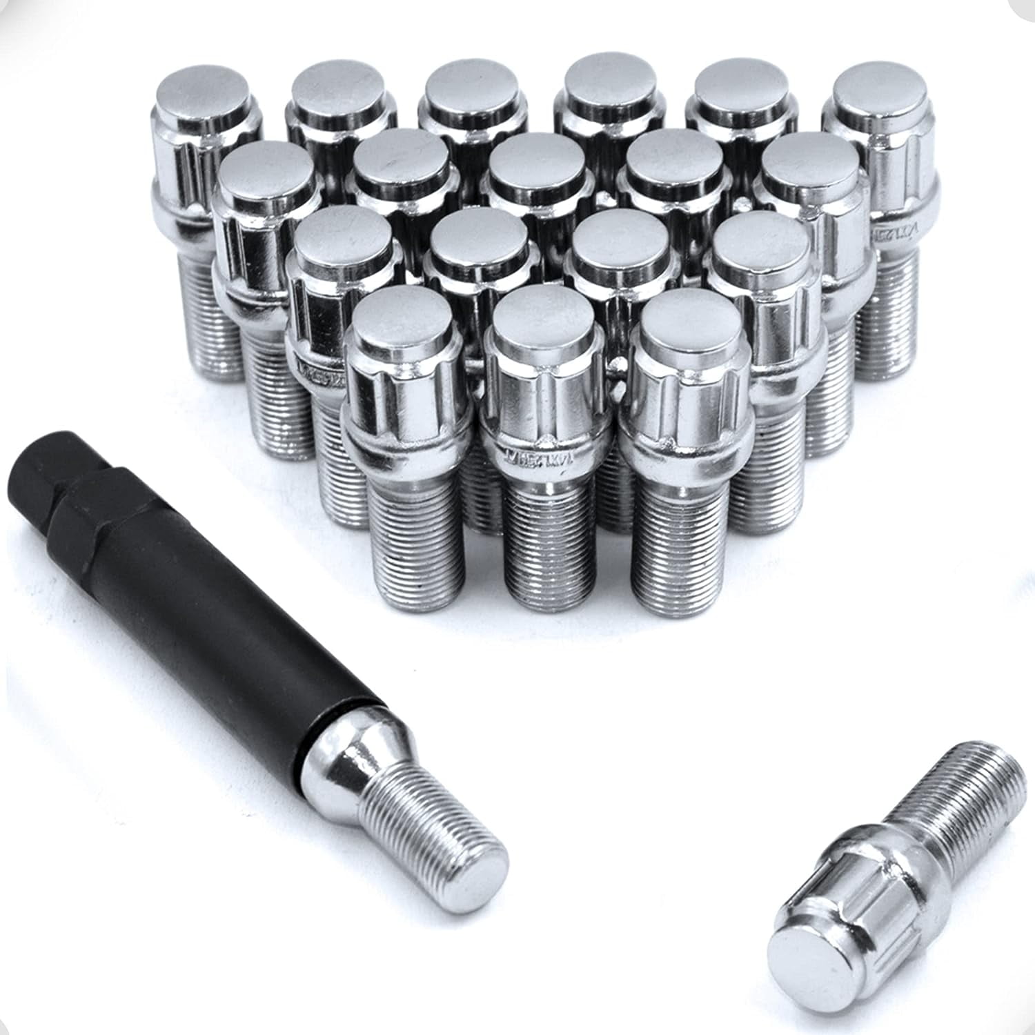 Wheel Accessories Parts Set of 20 Chrome 14x1.5 Lug Bolts Locking ...
