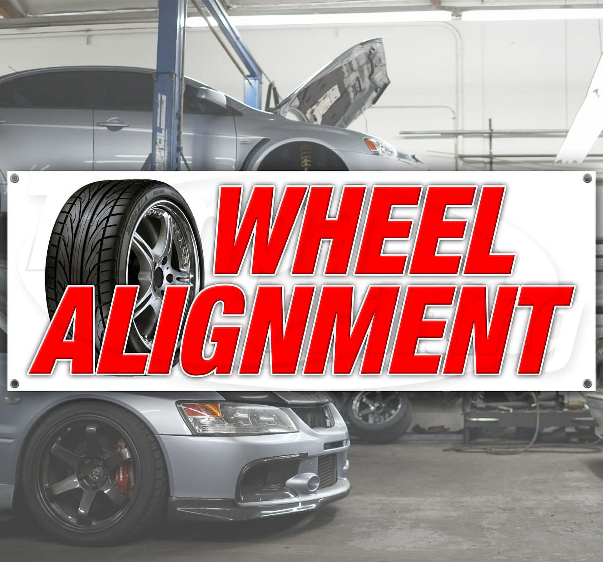 Wheel Alignment 13 oz Vinyl Banner With Metal Grommets - Walmart.com