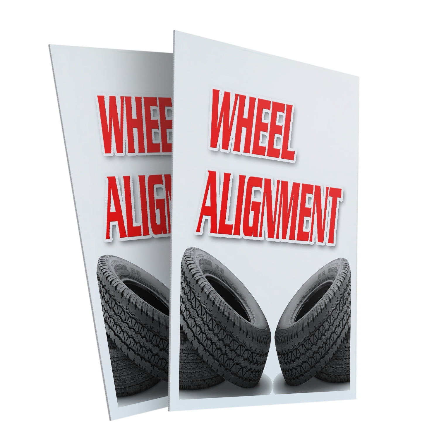 Wheel Alignment (2-PACK) 24" x 36" Plastic Signs | Sign Insert 4mm ...