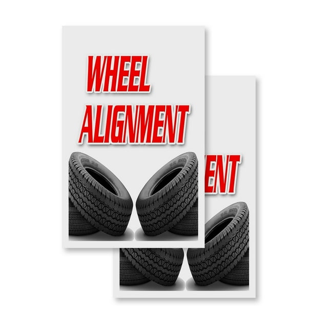 Wheel Alignment (2-PACK) 24" x 36" Vinyl Decals | Sign Insert Peel ...