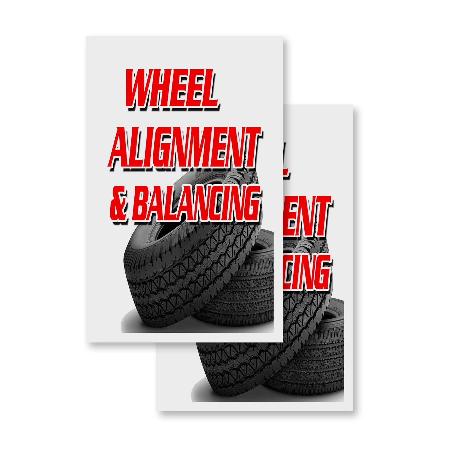 Wheel Alignment & Balancing (2-PACK) 24" x 36" Vinyl Decals | Sign ...